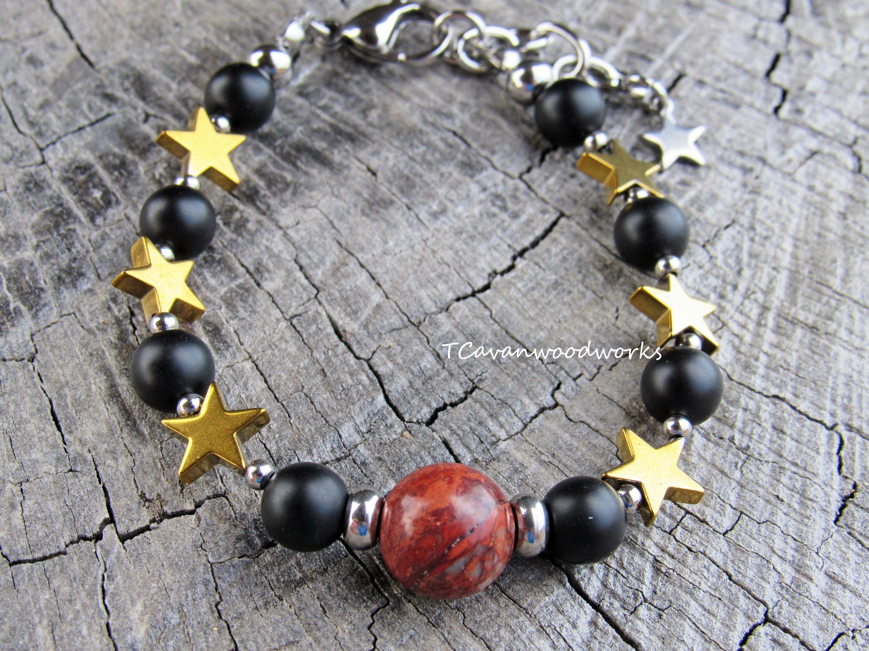 Mars Planet Bracelet Mens Mars Bracelet metallic gold | Etsy