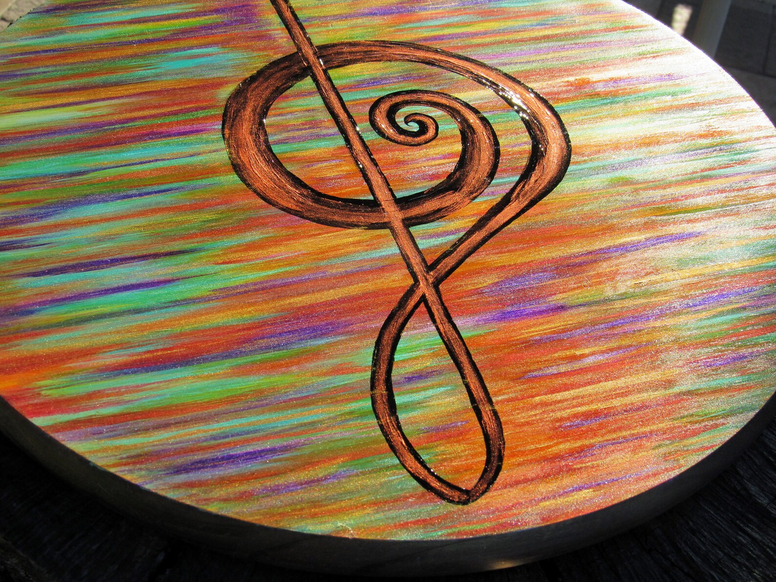 Treble clef wall art wood art metallic abstract colors | Etsy