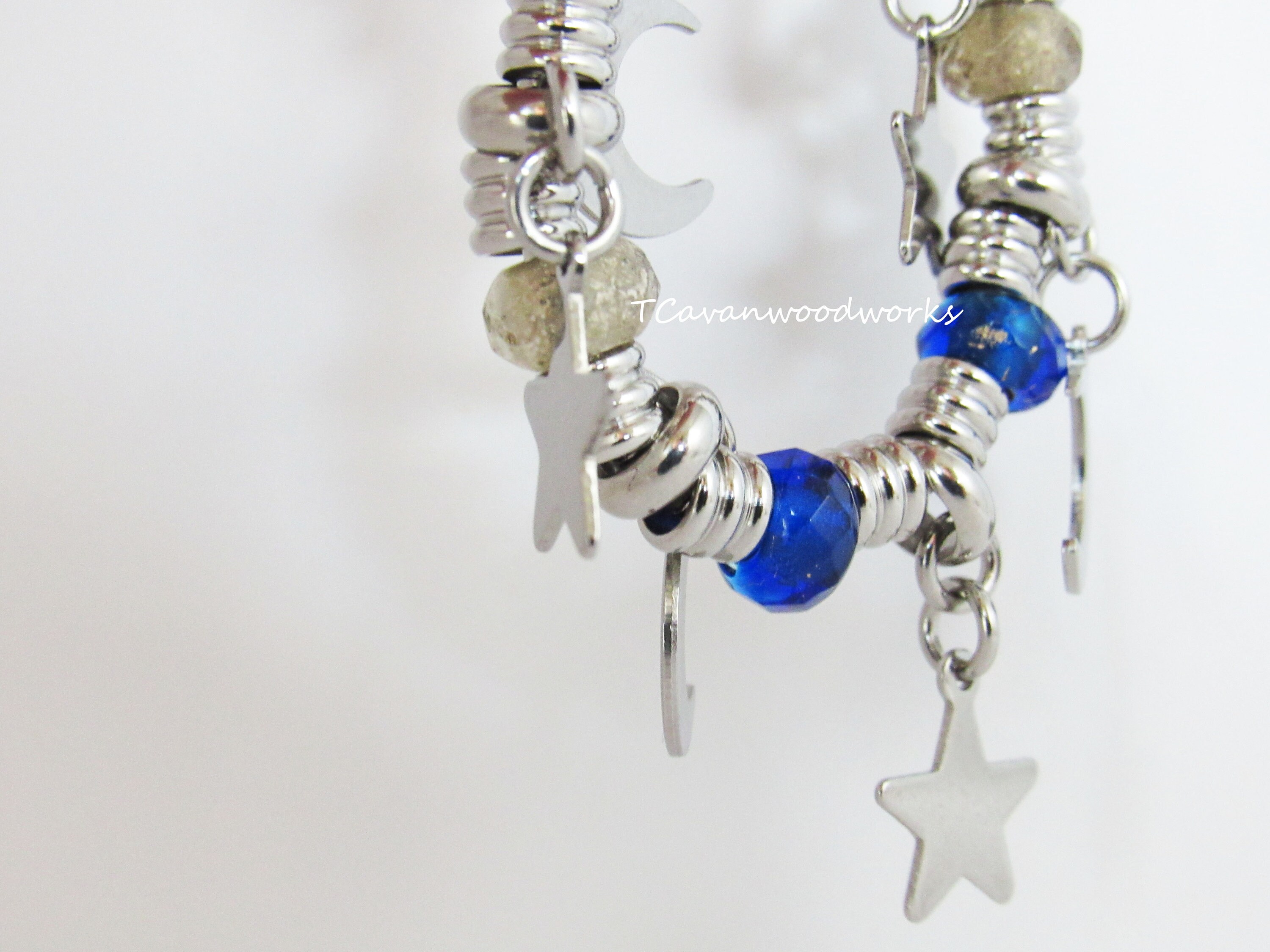 Crescent Moon Star charm bracelet Astronomy moon bracelet moon | Etsy