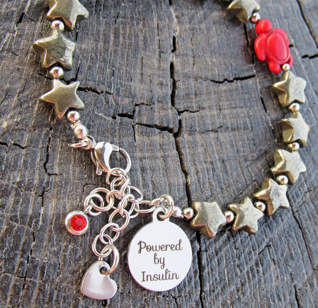 Diabetic ANKLE Bracelet, Diabetes Id, Powered by Insulin, Insulin ...