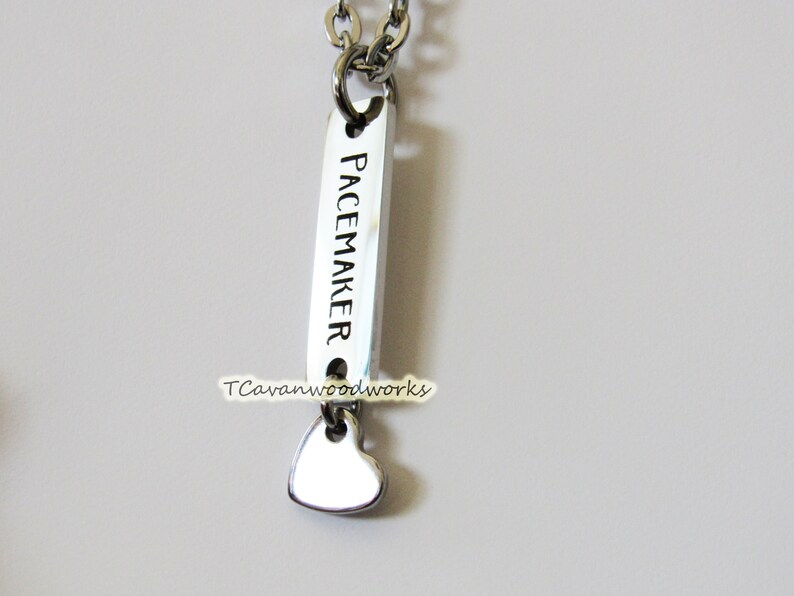 PACEMAKER NECKLACE STAINLESS Unisex Men and Women Heart Patient Medical ...