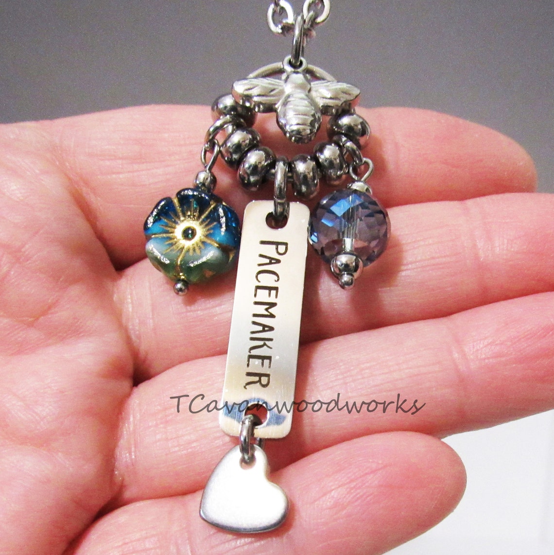 Pacemaker Necklace Honey Bee Flower Theme Charm Necklace - Etsy