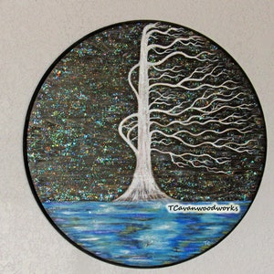 Stars Night Sky Tree Painting, "glitter Storm Tree" Glitter Astronomy ...