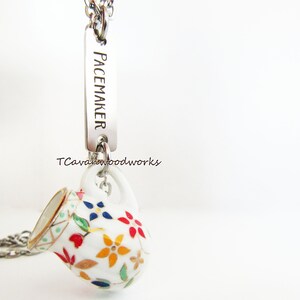 Pacemaker Necklace Floral Ceramic Tea Pitcher Pacemaker Jewelry Gifts ...