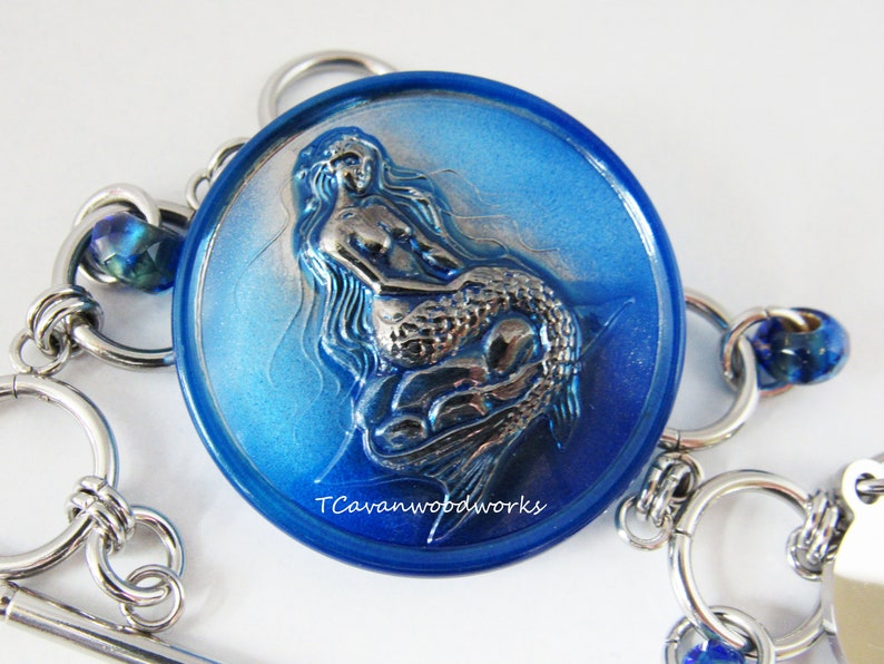 Mesmerizing Mermaid Coin Bracelet. Large Detailed Mermaid Art | Etsy