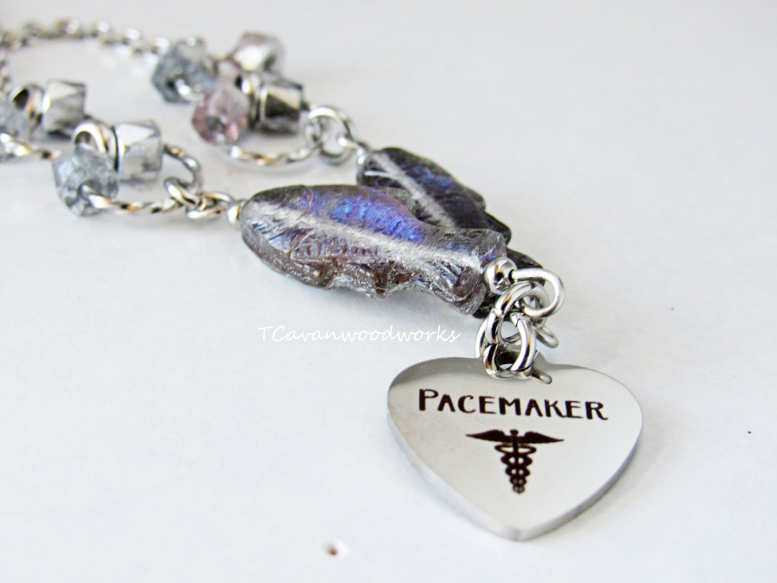 Pacemaker Necklace Fish Themed Pendant Glass Bead Pacemaker - Etsy