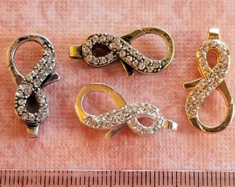 Rhinestone Pave Clasp-crown Style 3 Loops-elegant Art Nouveau Deco High ...