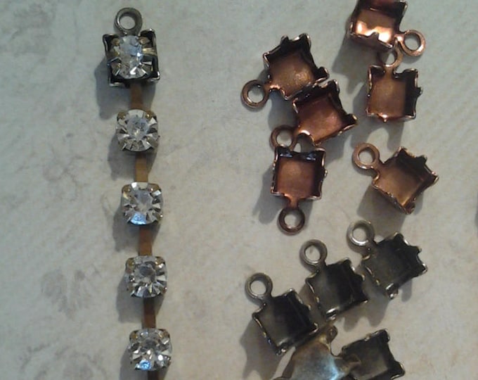 2mm Rhinestone Chain Ends-attach to Rhinestone Chain for Clasp End 25 ...