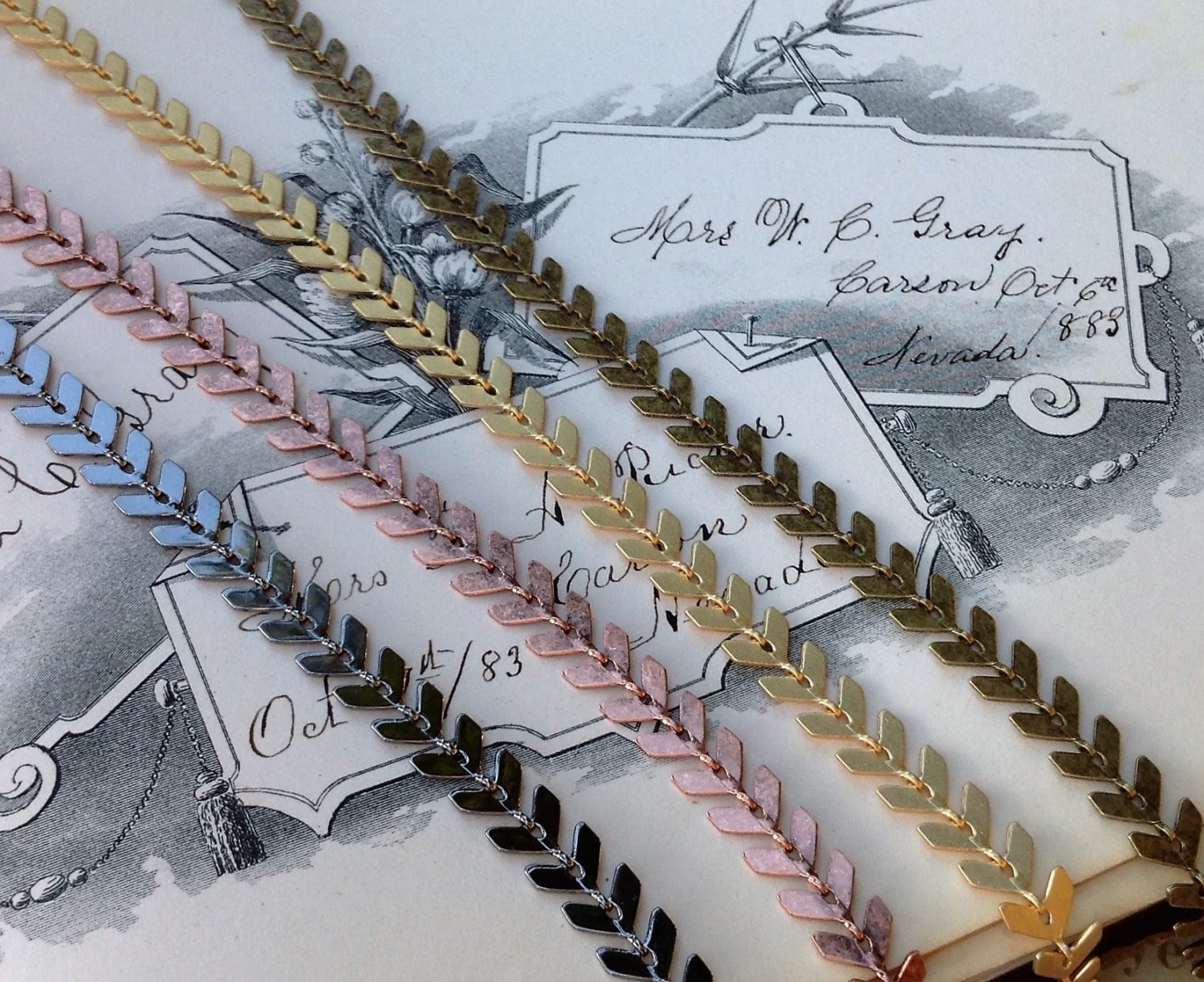 Chevron Chain-herring Bone Fish Bone-6.5mm Flat Chevron - Etsy