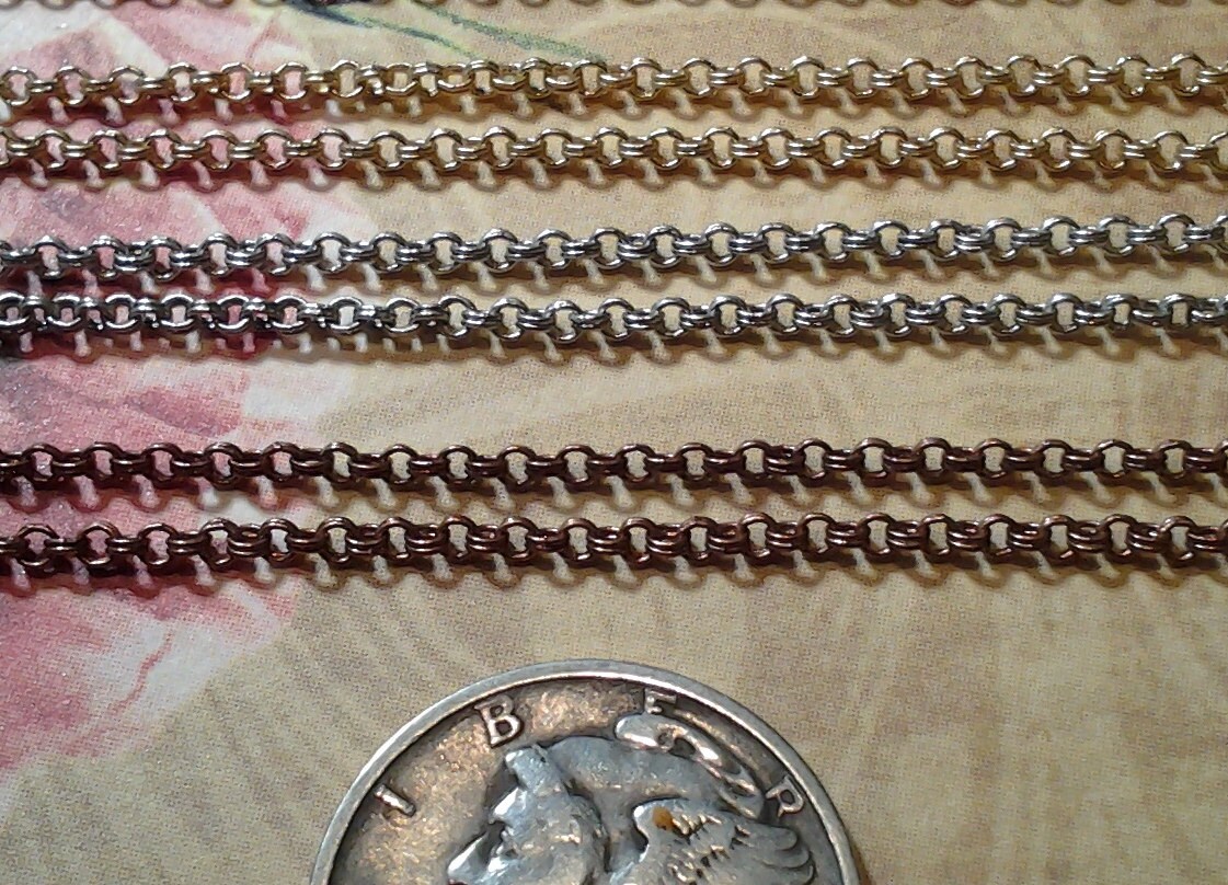 Double Rolo Chain-2 Mm Rolo Chain Unique Petite Double - Etsy