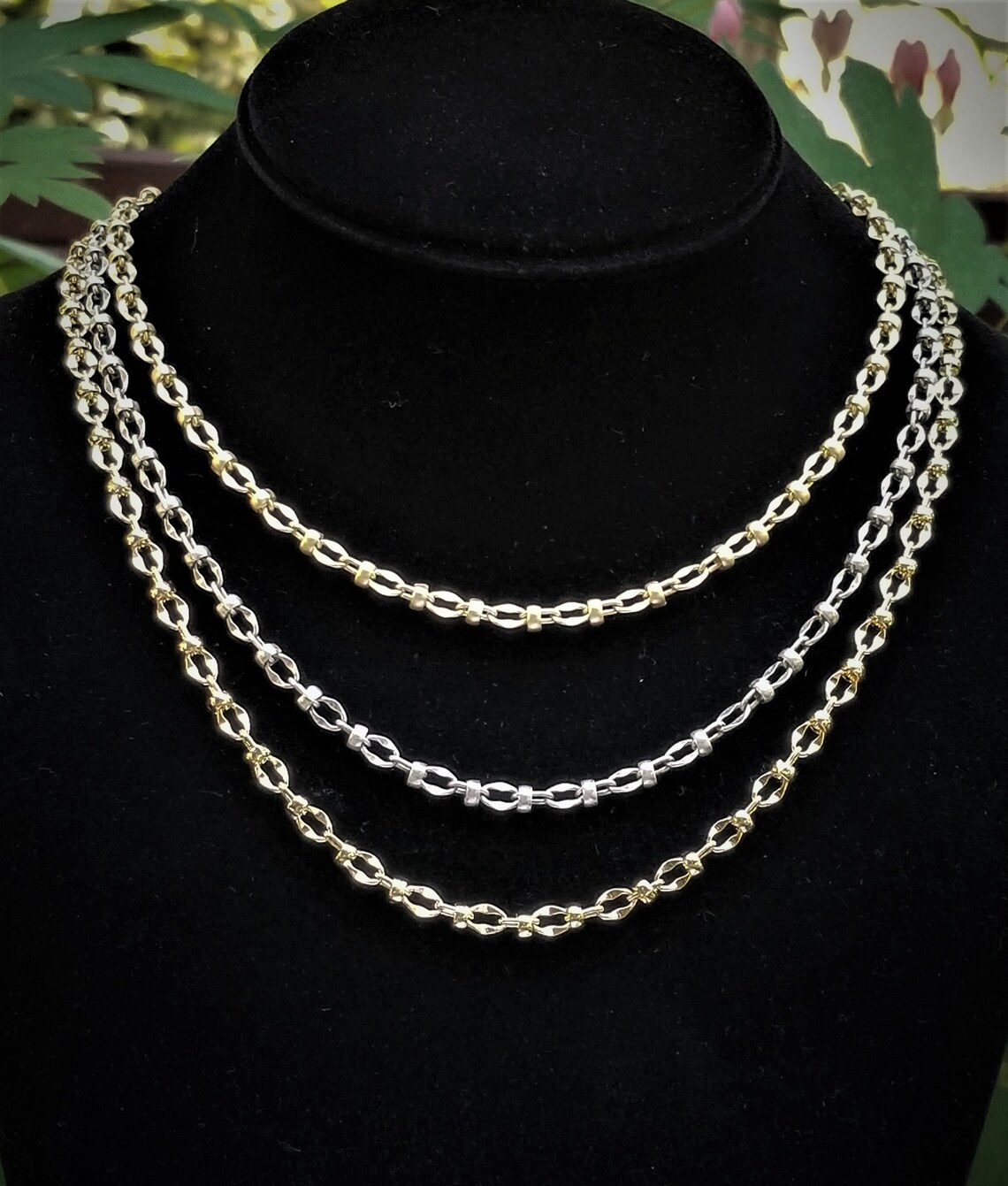 Cable Chain Hammered Flat Link With Satelite Link Trending - Etsy