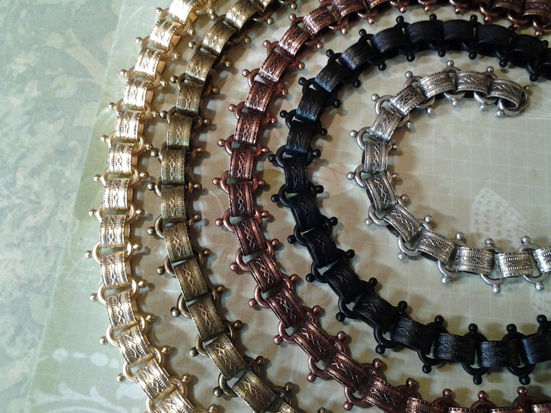 Book Chain-victorian Style- Embossed Floral Design Book Chain Steampunk ...