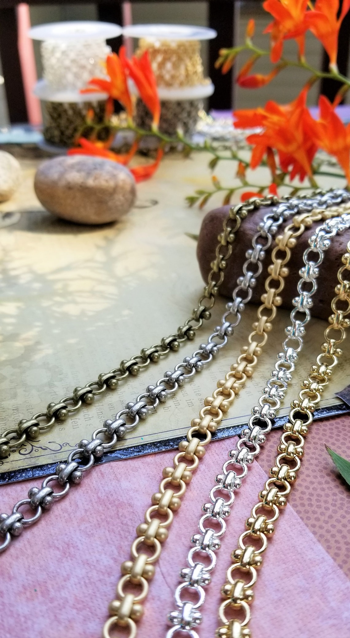 NEW Round link peanut chain 6.5mm high quality nickle free | Etsy