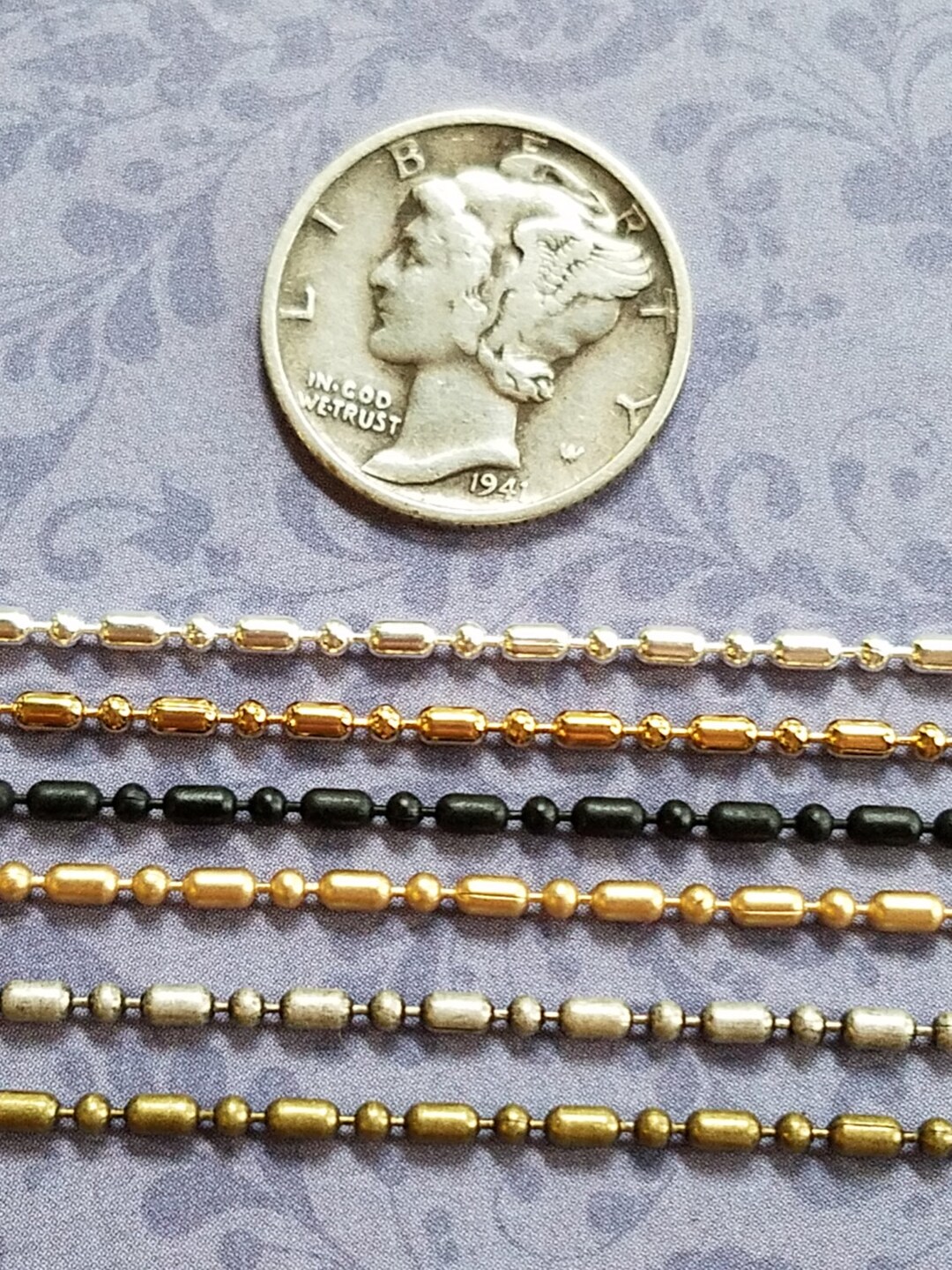 Ball Chain-dot and Dash Chain-2.0 Mm Ball Chain Antiqued,matte Finishes ...