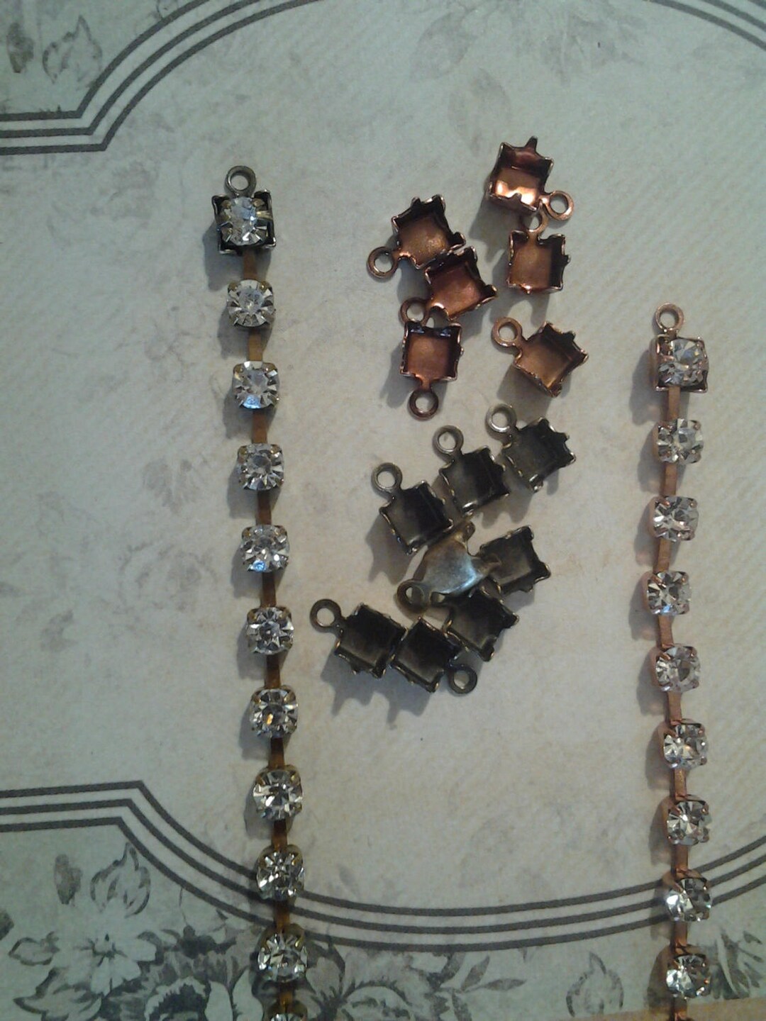 2mm Rhinestone Chain Ends-attach to Rhinestone Chain for Clasp End 25 ...