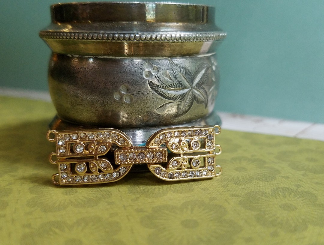 Rhinestone Clasp-floral Style, 3 Loop-fancy Elegant Art Deco Art ...