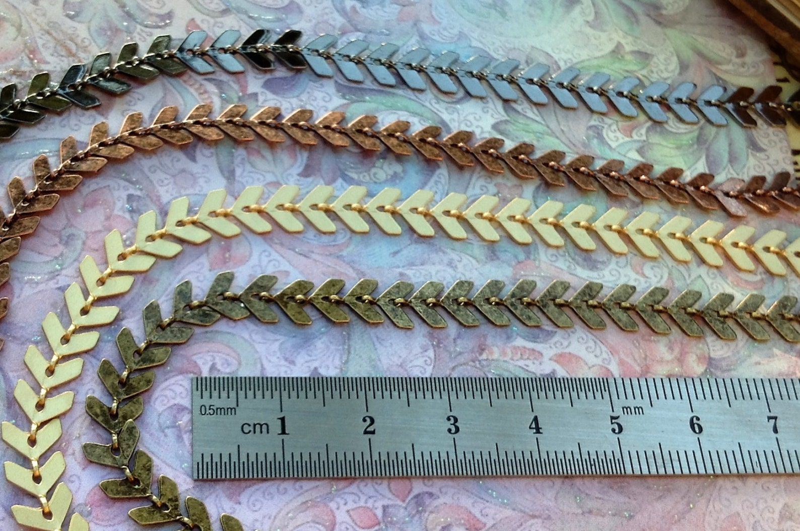 Chevron Chain-herring Bone Fish Bone-6.5mm Flat Chevron - Etsy