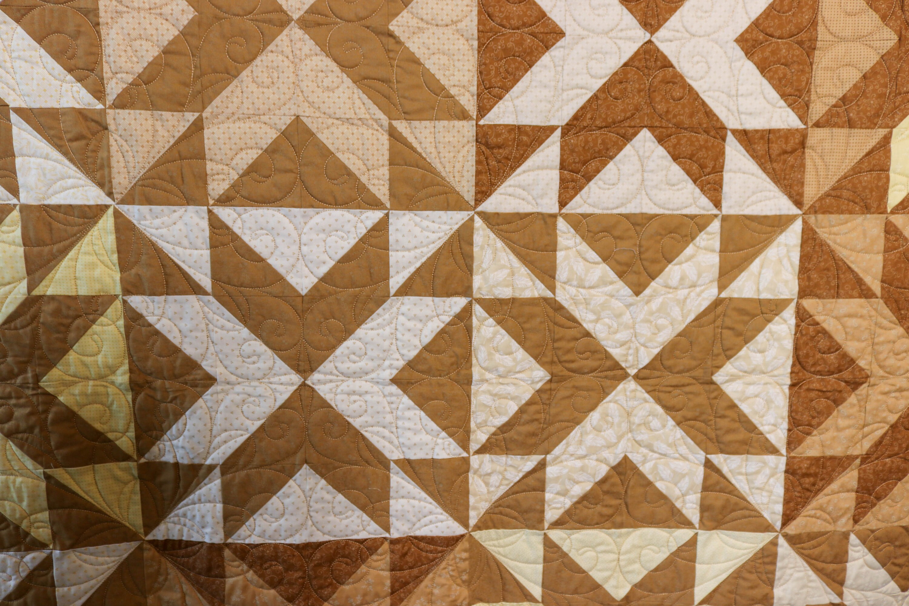 Quilt With Brown Tones and Star Patterns - Etsy