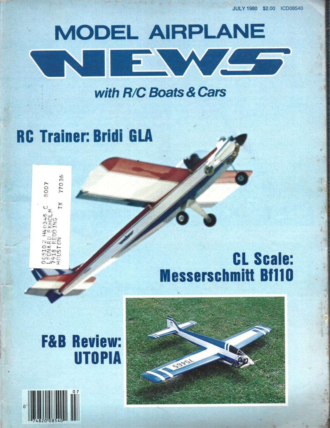 Model Airplane News-july 1980-RC Trainer-bridi GLA-130 Pages - Etsy