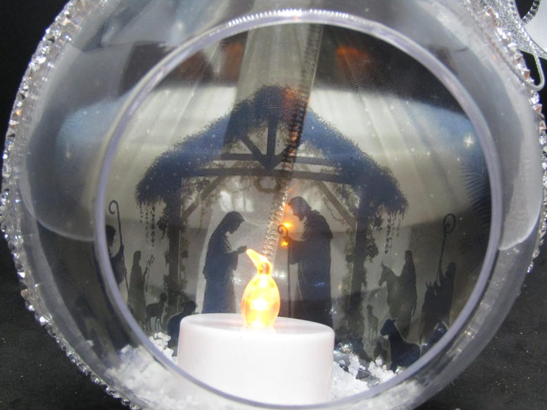 Glass Christmas Bauble. Unique and Original. Nativity Floating ...