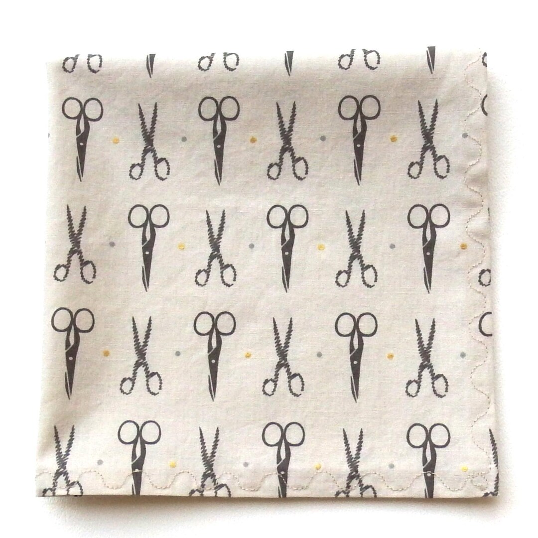 Scissors Handkerchief, Gift for a Hair Stylist, Sewist, Cut Straight ...