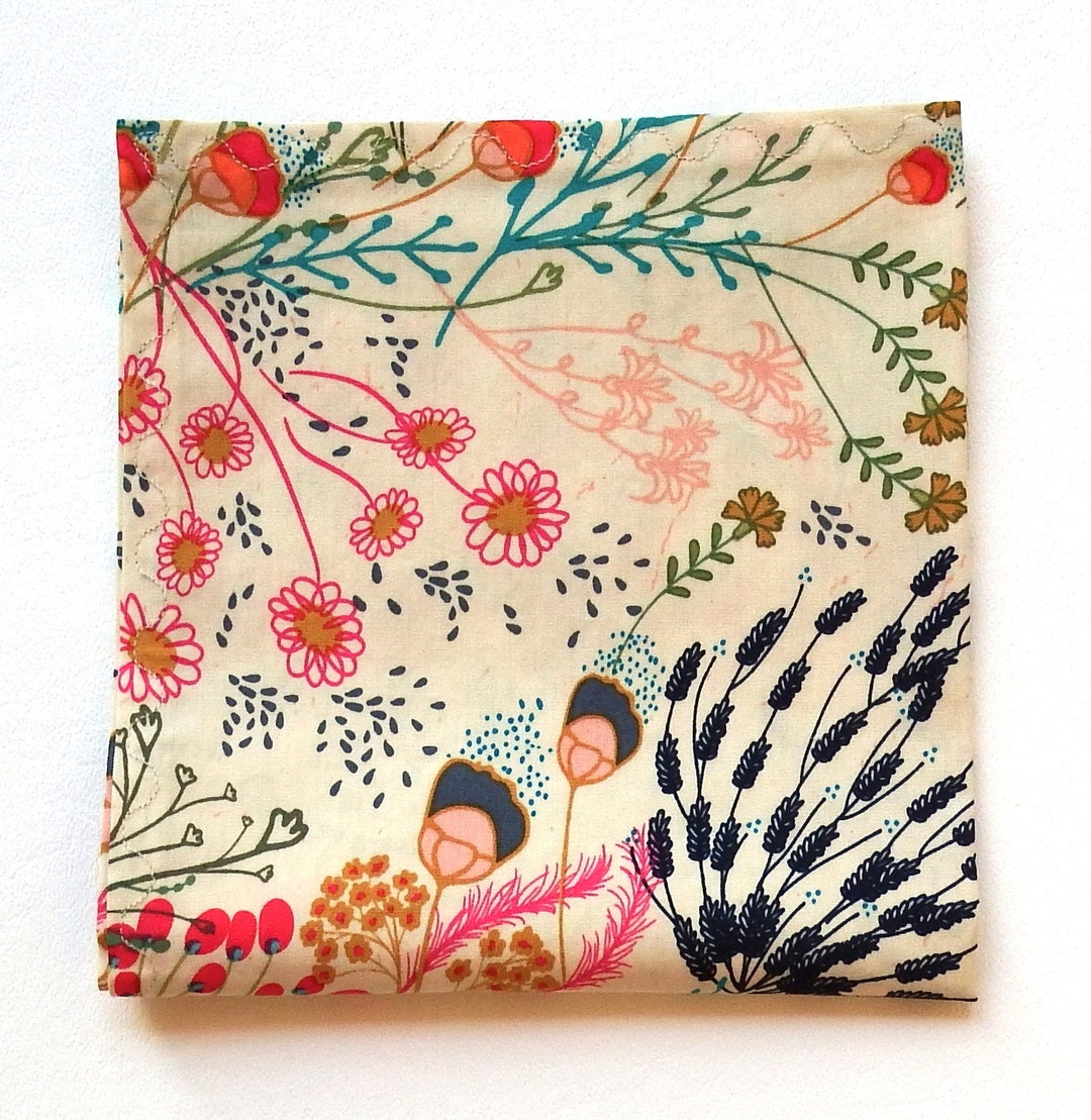 Cotton Handkerchief, Windswept Floral, Weddings, 14 Pocket Square, Birthdays, Pretty Cloth ...