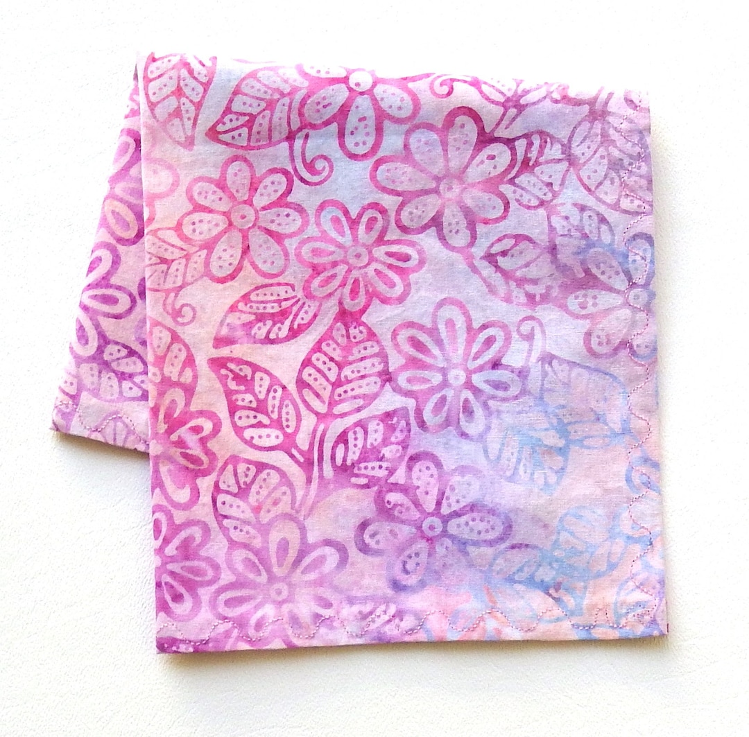 Batik Handkerchief, Pink Floral, Spring and Summer Weddings, Birthdays ...