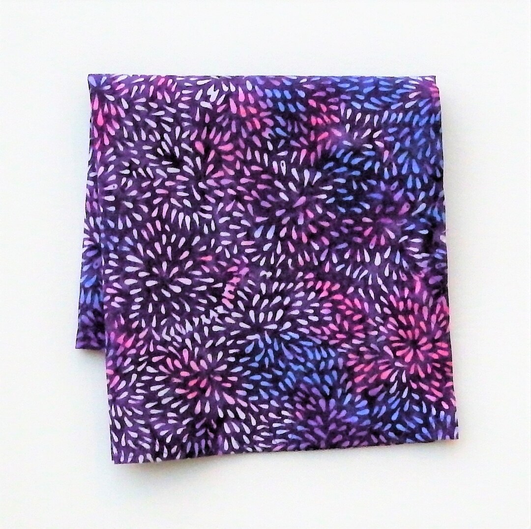 Cotton Handkerchief, Purple Floral Batik Hankies, Cloth Hankies, 10 ...