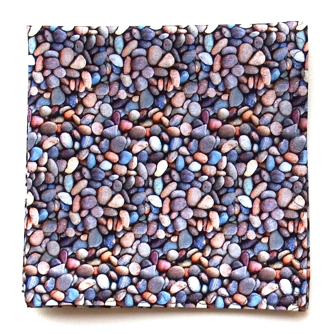 River Rock Handkerchief, Pebbles, 12 Pocket Square, Cotton Print ...