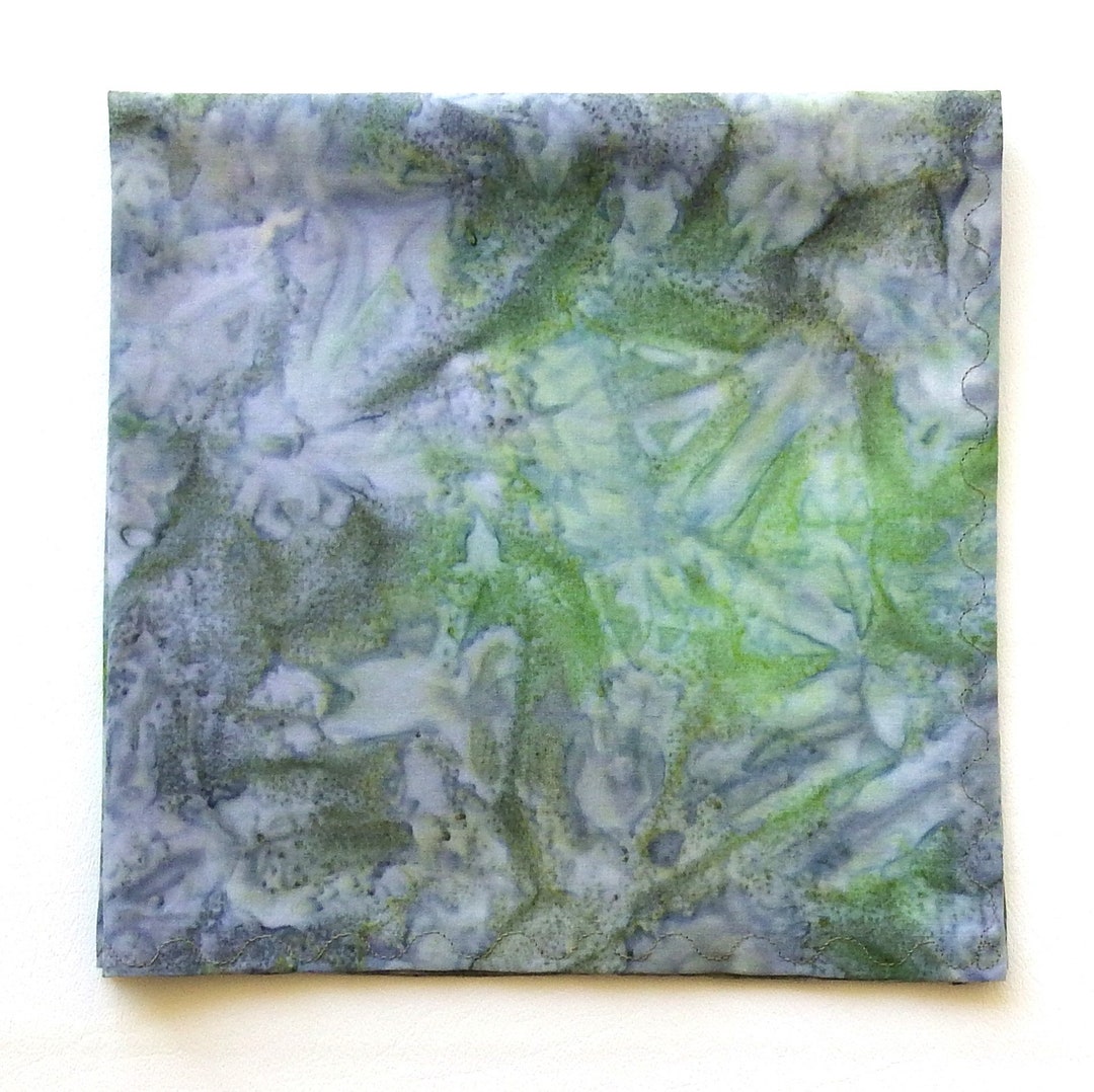 Cotton Batik Hankies, Mottled Green and Gray, 16" Pocket Square, Gifts ...