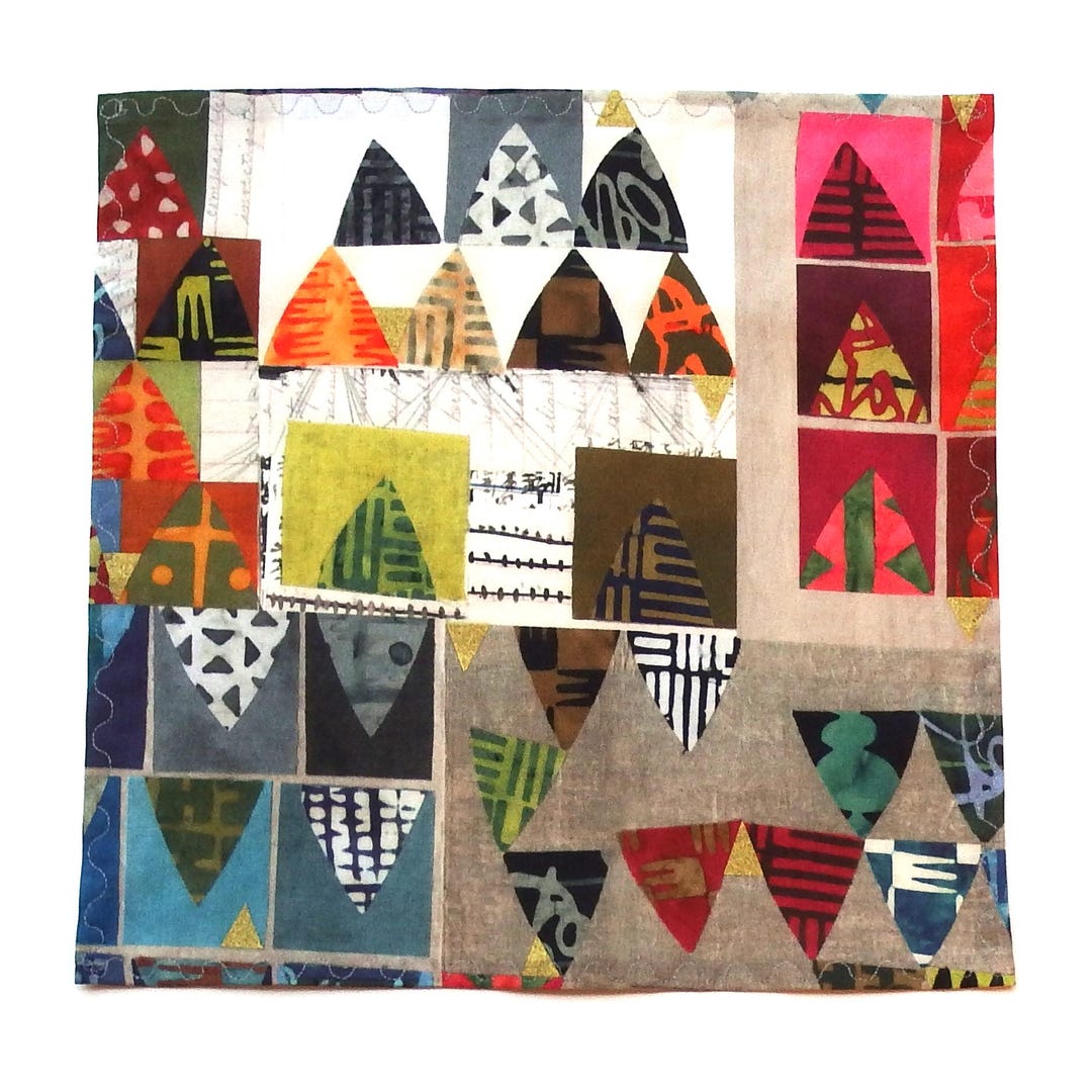 Modern Cotton Handkerchief, Graphic Triangles, 11 Pocket Square, Marcia ...