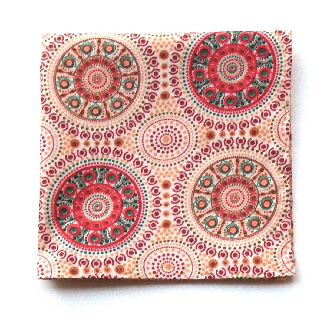 Cotton Handkerchief, Mandalas, Australian Print Fabric, 11 Square ...