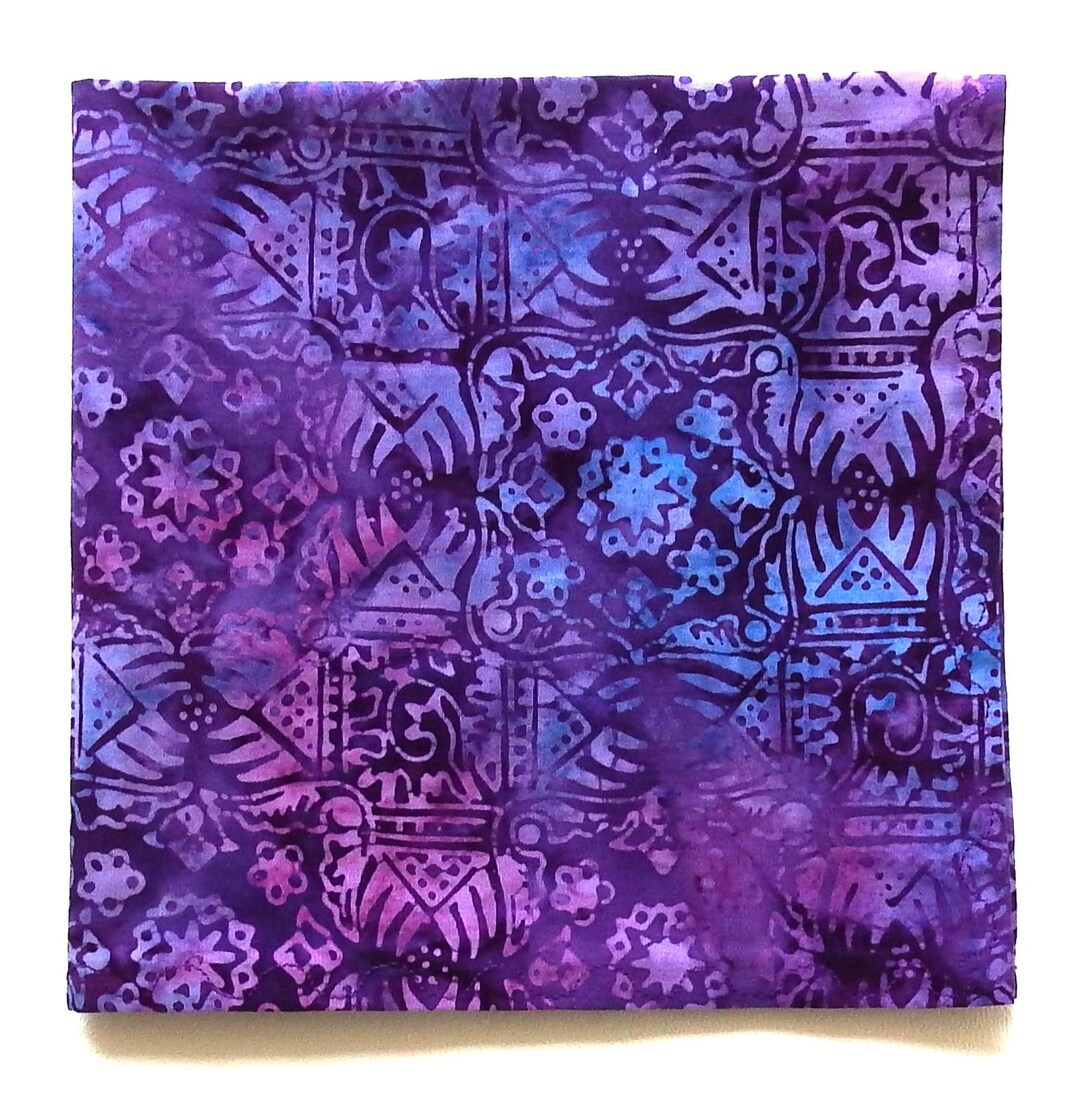 Purple Batik Handkerchief, Violet Cotton Hankies, 13" Pocket Square ...