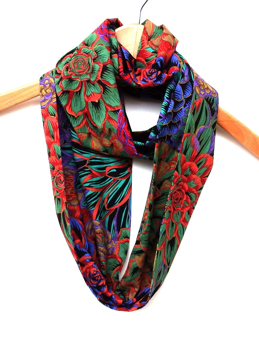 Floral Cotton Infinity Scarf: Kaffe Fassett Fabric, 7" Wide Loop - Etsy