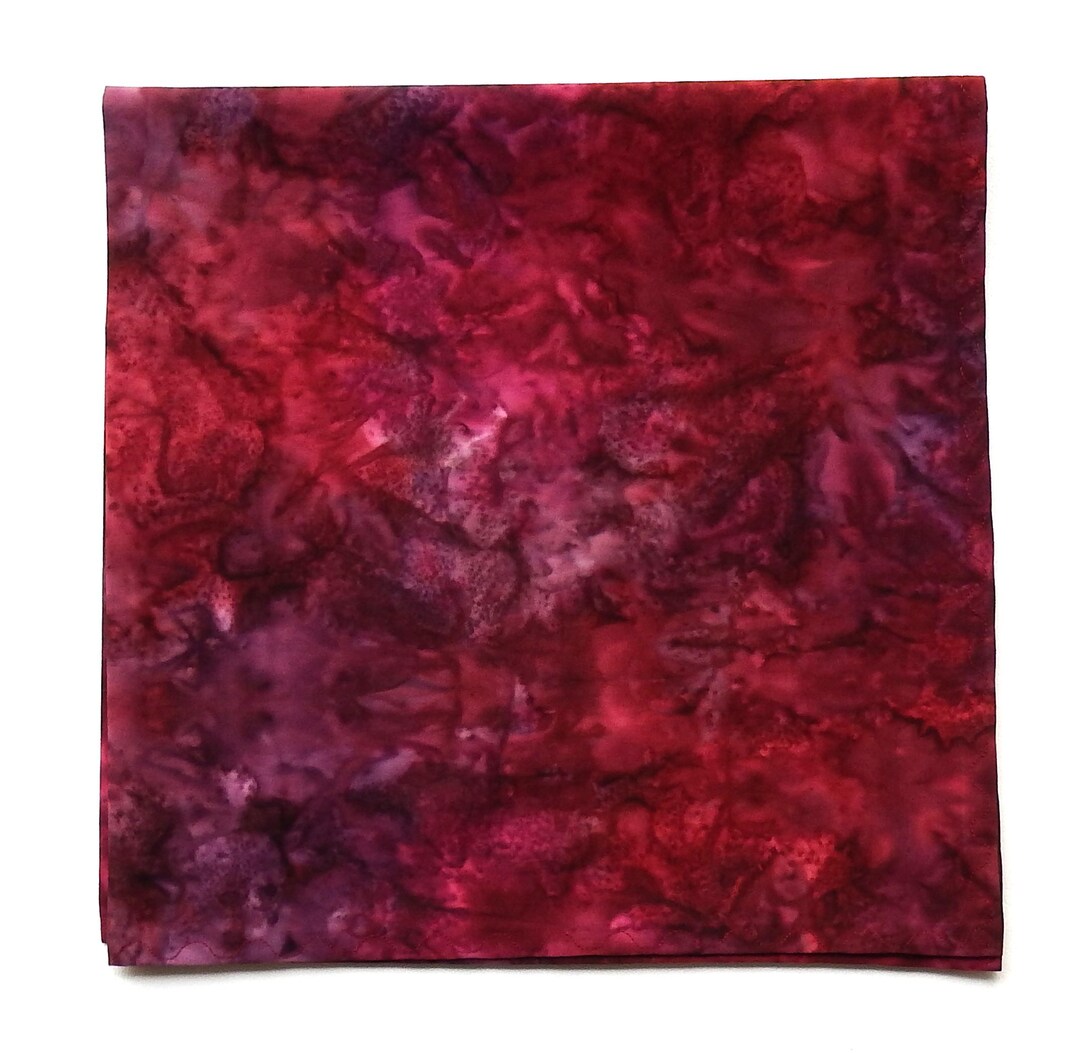 Batik Bandana, Burgundy Plum Wine Claret, Mottled Colors, 22" Square ...