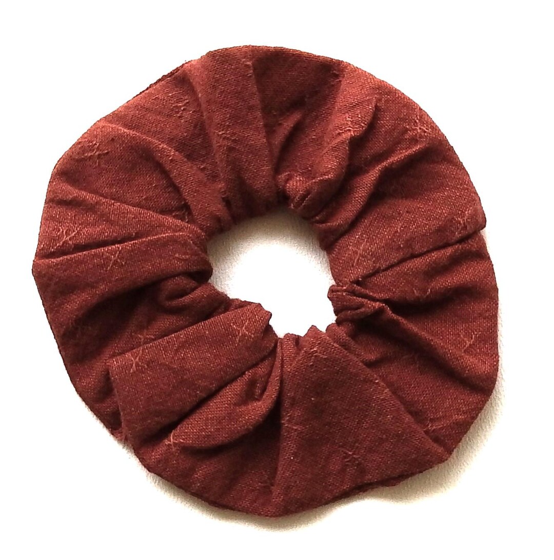Hair Scrunchies, Russet Chambray, Rust, Woven "x" in Fabric, Yarn Dyed ...