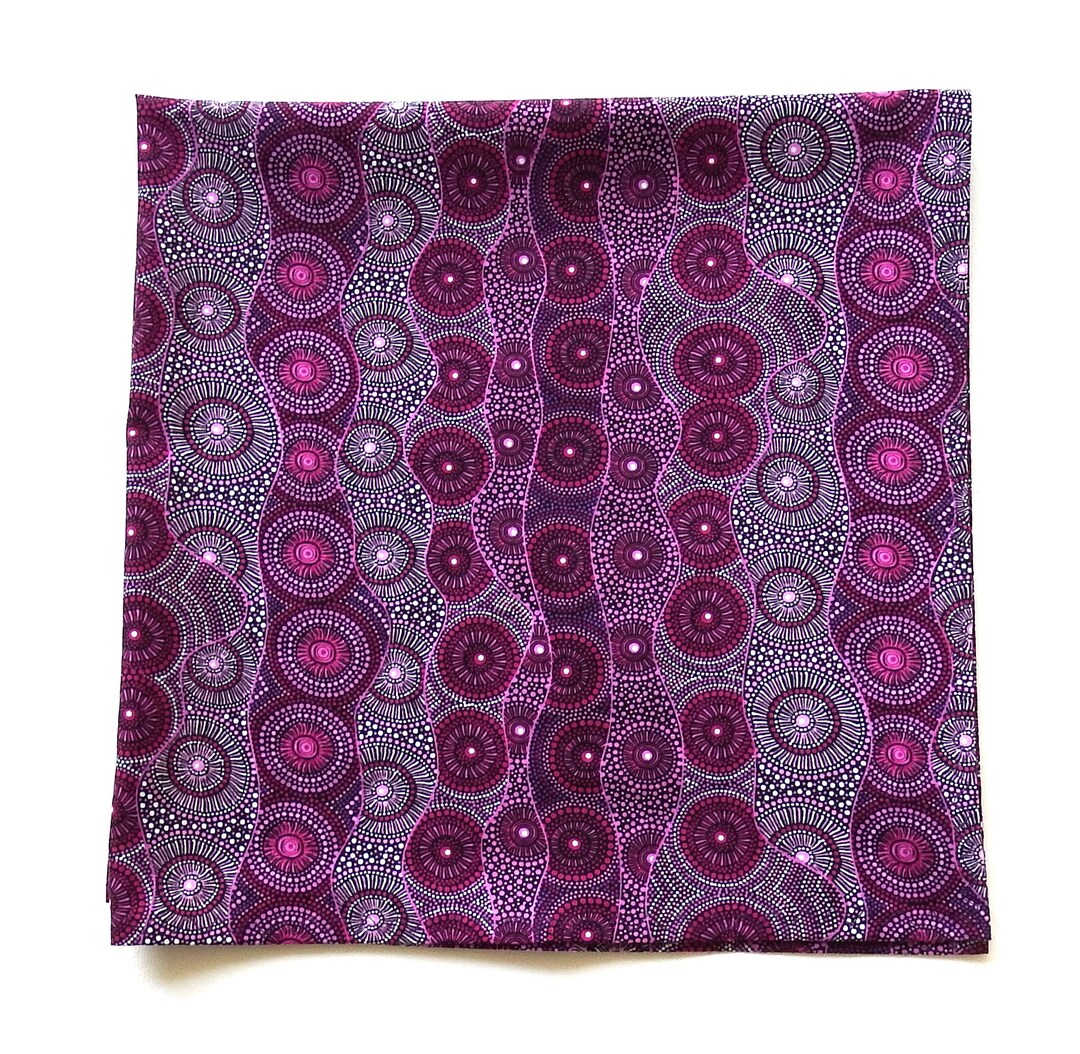 Cotton Bandana, Purple Bandanas for Men and Women, Authentic Aboriginal ...