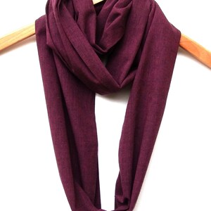 Burgundy Infinity Scarf, Lightweight Spring Scarves, Kaffe Fassett Yarn ...