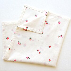 Strawberry Handkerchief, Pink Dots, Handmade Cotton Hanky, 14" Pocket ...
