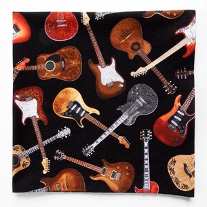 Guitar Bandana, Music Festivals, Rock N Roll, 24 Square Cotton Print ...