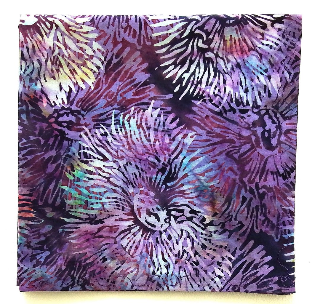 Purple Batik Handkerchief, Jellyfish Hankies, Weddings, Birthdays, 12 ...