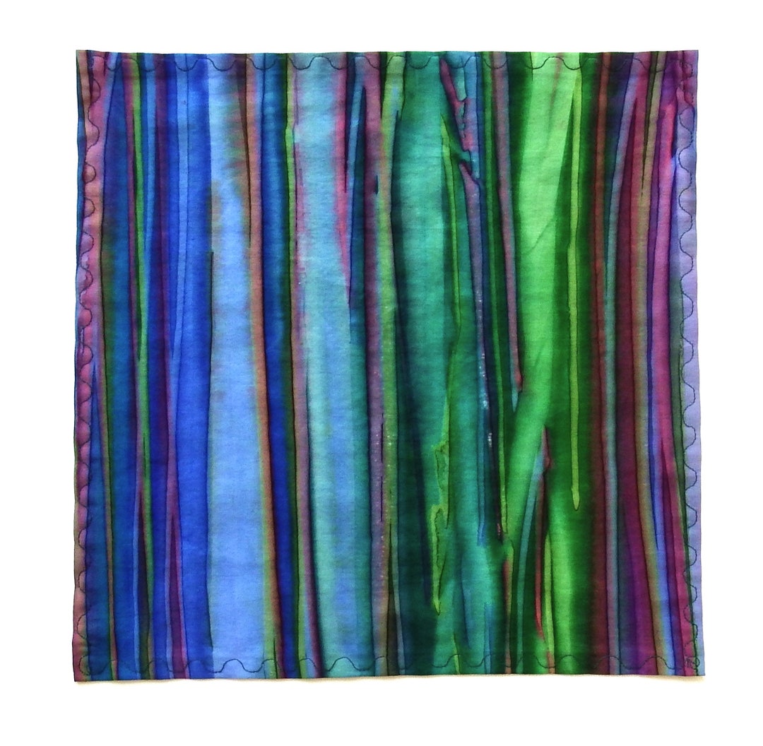 Batik Handkerchief, Brilliant Striated Colors, 11 Pocket Squares, Hand ...