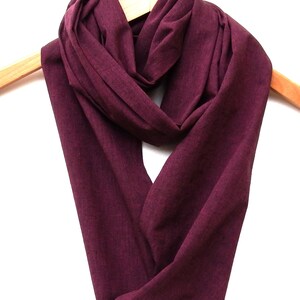 Burgundy Infinity Scarf, Lightweight Summer Scarves, Kaffe Fassett Yarn ...