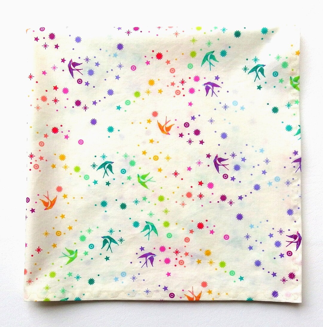 Fairy Dust Bandanas for Women, 22 Square Cotton Print Scarf, Birds, Suns, Stars, Moons, Pixie ...