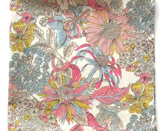 Liberty of London Handkerchief, Pastel Flower Garden, Gifts for Her, 12 ...