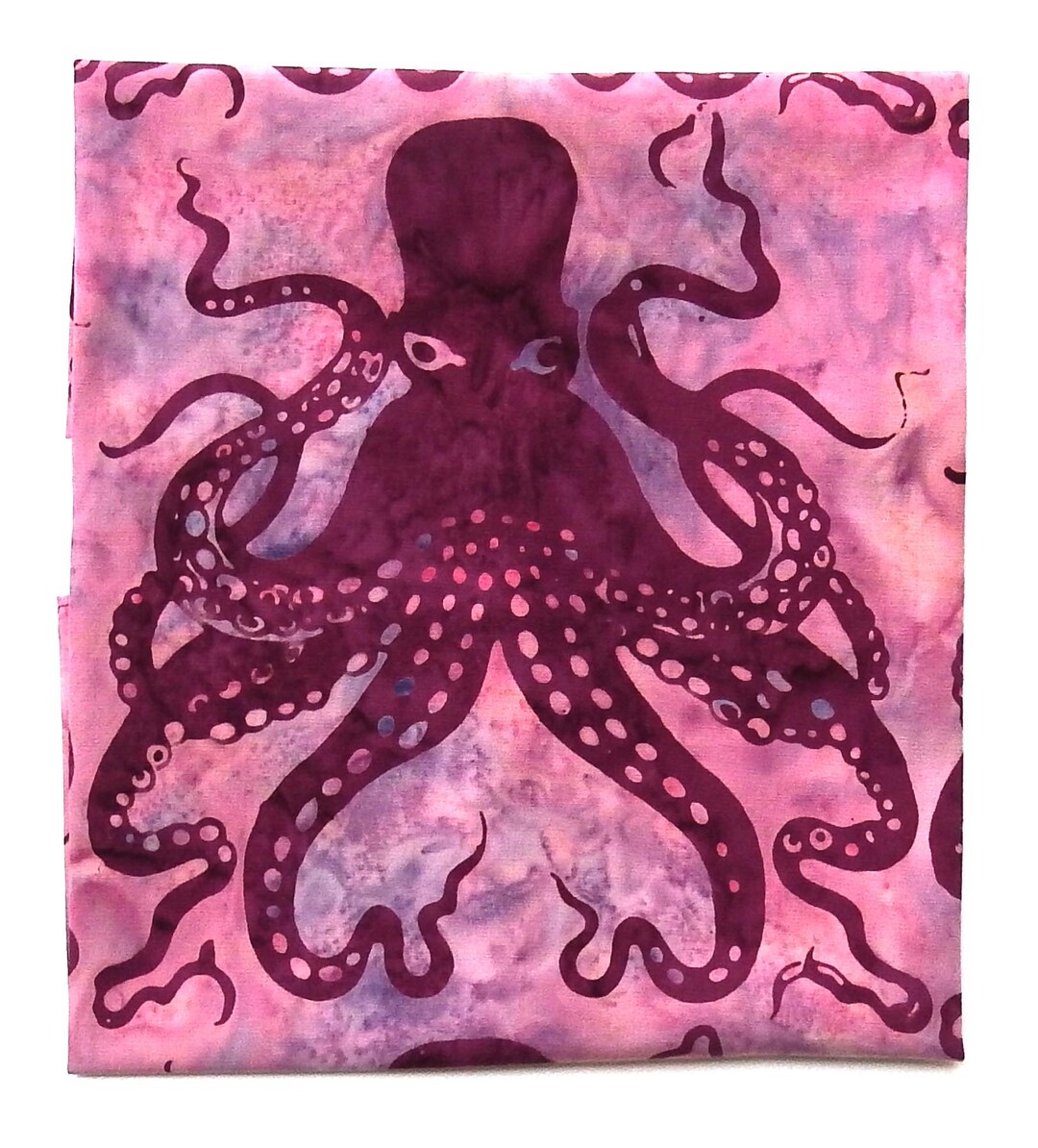Octopus Batik Cotton Handkerchief - Magenta Pink Pocket Square, 14" - Etsy