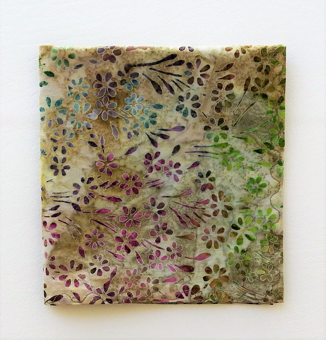 Batik Handkerchief, Mountain Floral, 12" Pocket Square, Hand Dyed ...