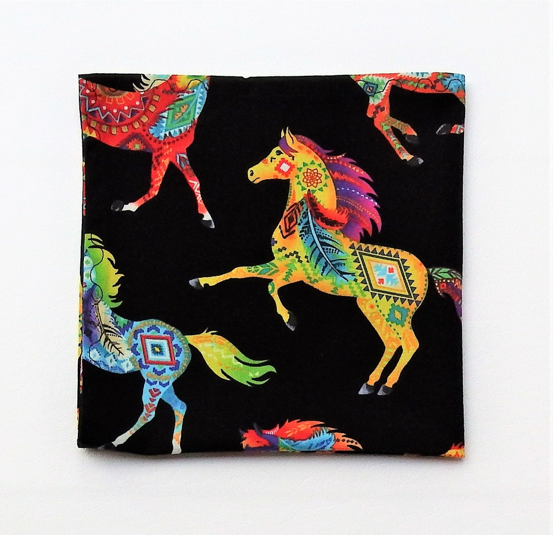 Horse Hanky Cowgirl Gifts Cotton Print Handkerchief Fiesta - Etsy