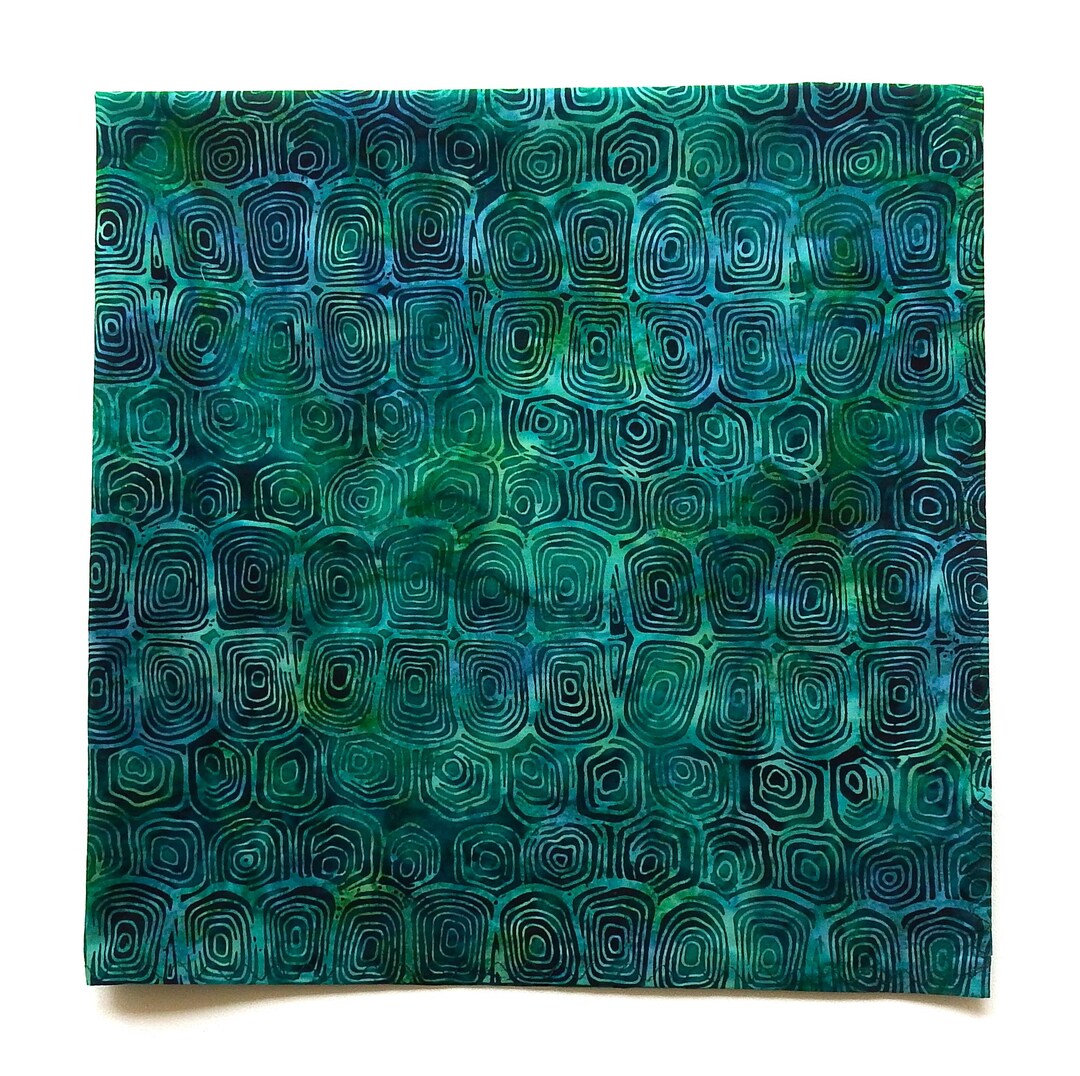 Batik Bandanas, Tortoise Shell, Mottled Green Emerald Teal, Hand Dyed ...