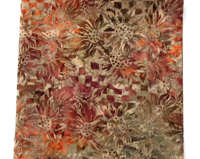 Sunflower Bandana, Farmer's Market, Sage Green, Garnet, Rust, Tan, Hand ...